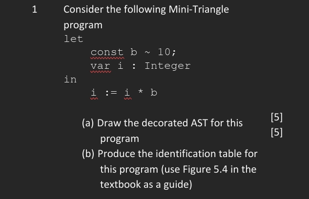 Solved 1 ﻿Consider the following Mini-Triangle program(a) | Chegg.com