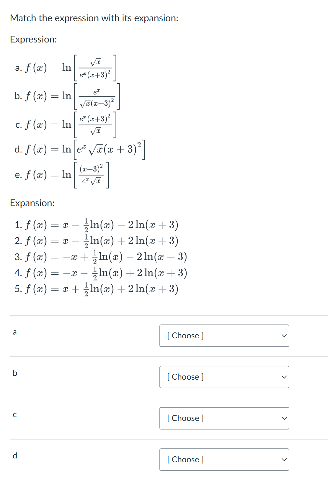 Solved Match the expression with its | Chegg.com