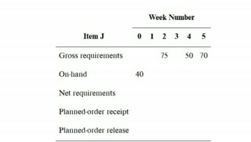 Werk Number Gross requirements 75 00 Onland 40 Nel | Chegg.com