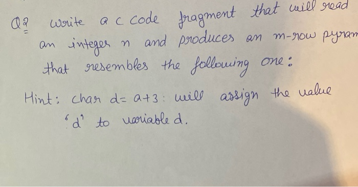 Solved - an integer worite accode fragment that will read n | Chegg.com