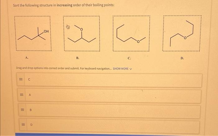Solved sort the following structure in increasing order of | Chegg.com