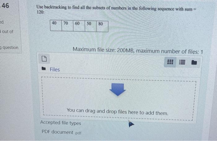 Solved 46 Use backtracking to find all the subsets of | Chegg.com