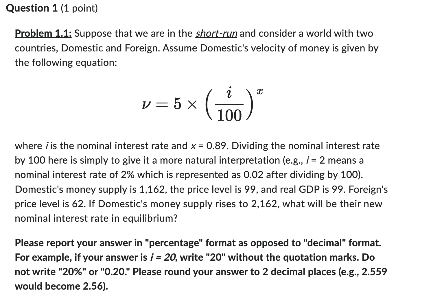 Solved Question 1 (1 ﻿point)Problem 1.1: Suppose that we are | Chegg.com
