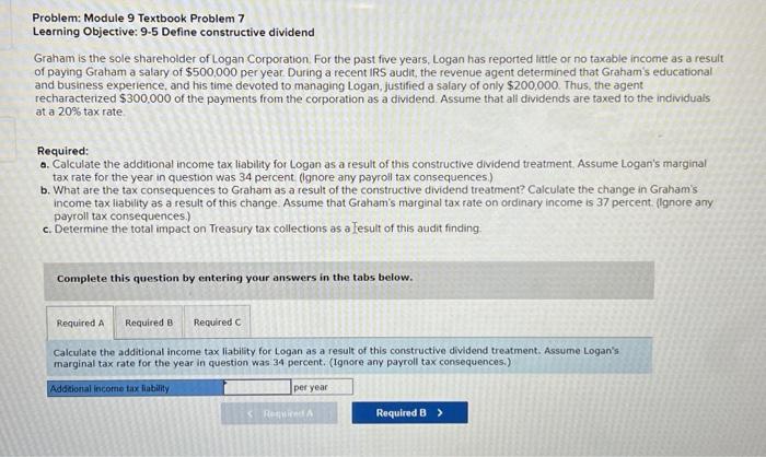 Solved Problem: Module 9 Textbook Problem 7 Learning | Chegg.com