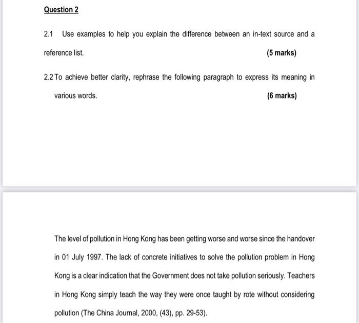 2.1 Use examples to help you explain the difference | Chegg.com