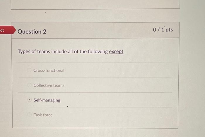 Solved Types of teams include all of the following except | Chegg.com