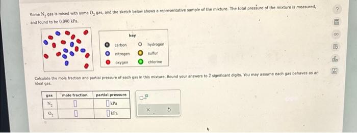 Solved Some N2 gas is mixed with some O2 gas, and the sketch | Chegg.com