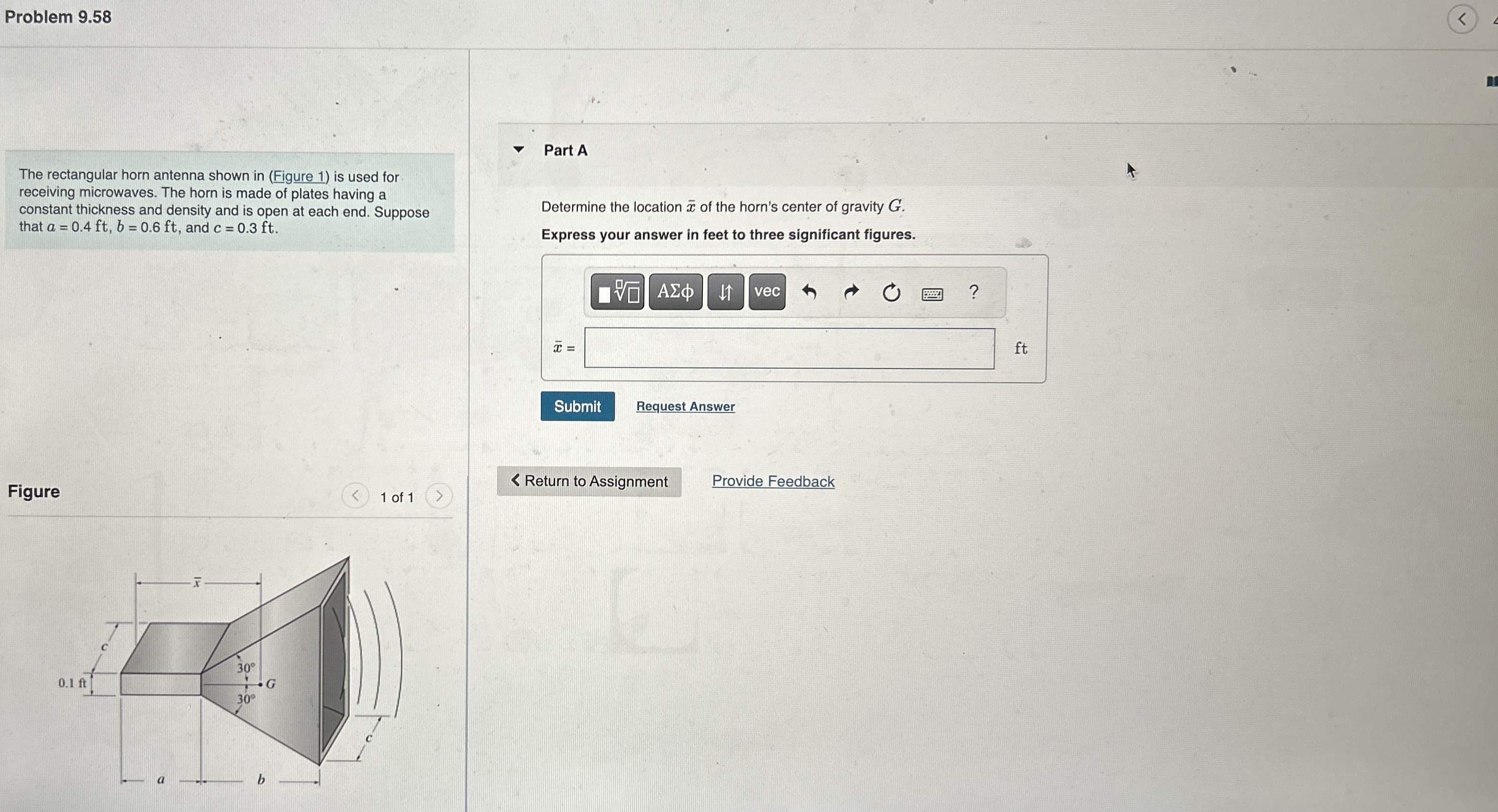 Solved Problem 9.58The rectangular horn antenna shown in | Chegg.com