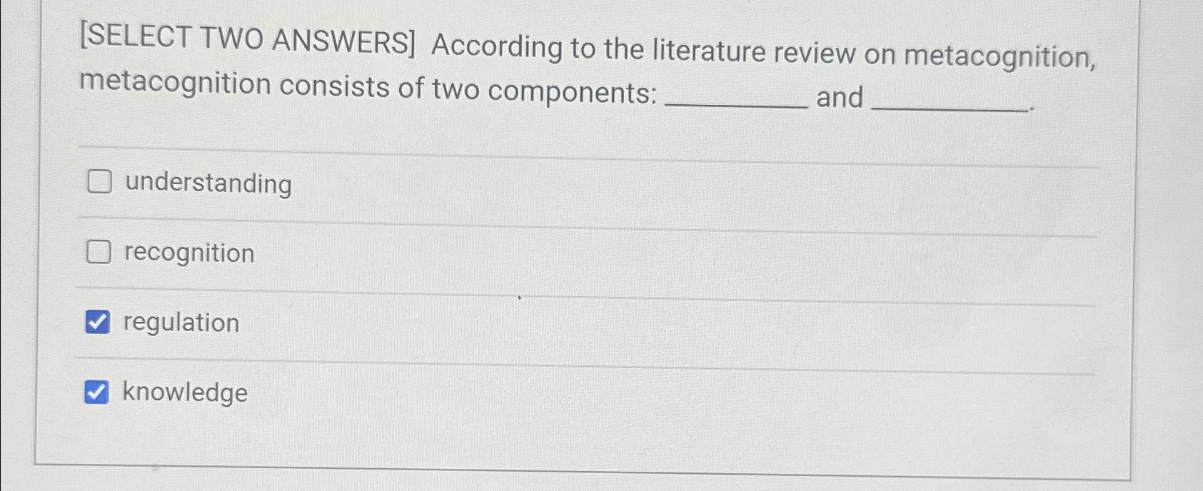 Solved [SELECT TWO ANSWERS] ﻿According to the literature | Chegg.com