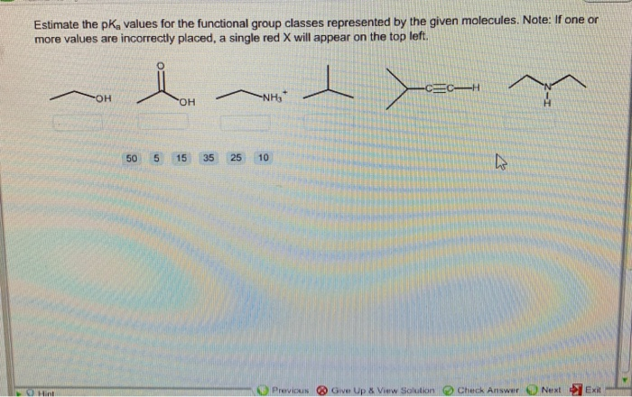 Solved Estimate the pk, values for the functional group | Chegg.com