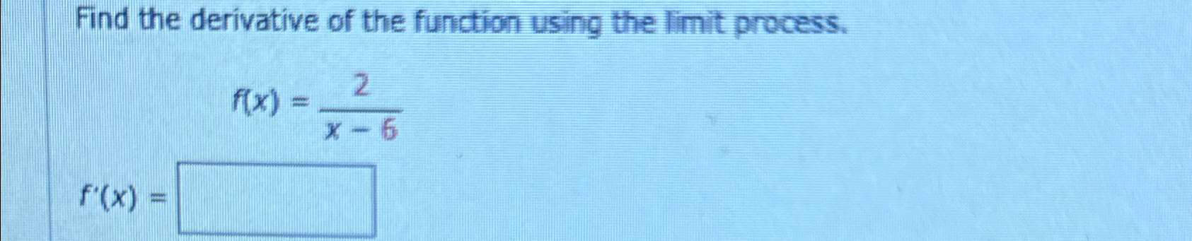 Solved Find the derivative of the function using the limit | Chegg.com