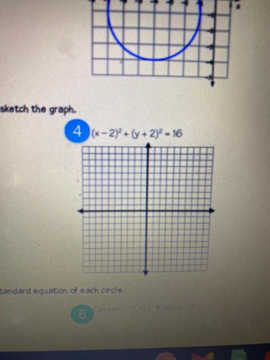 Solved sketch the graph. 4 (x-2) + (y + 2)2 - 16 tandard | Chegg.com