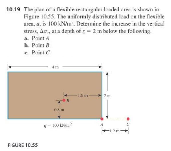 Solved 10.19 ﻿The plan of a flexible rectangular loaded area | Chegg.com