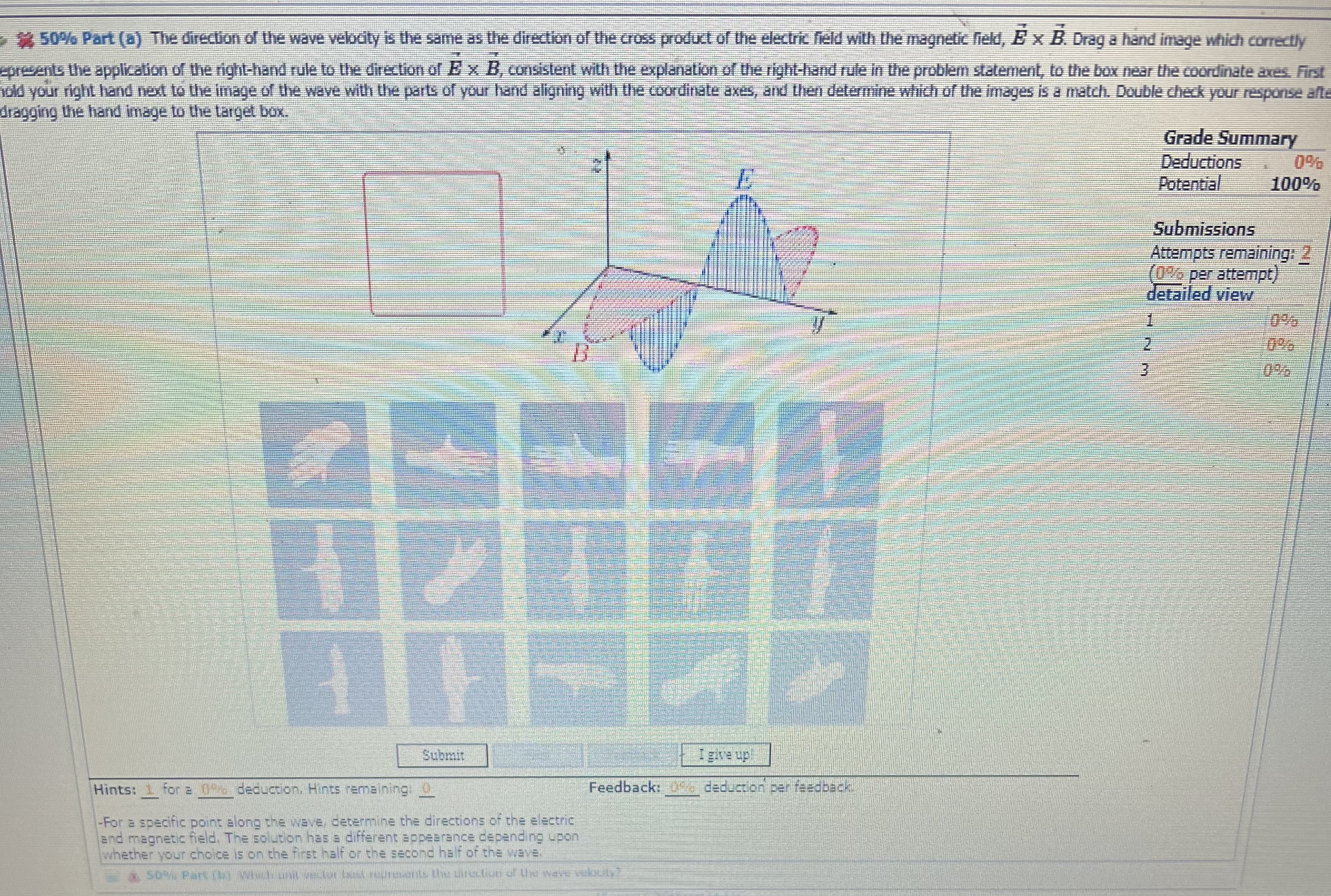 Solved 50% ﻿Part (a) ﻿The direction of the wave velody is | Chegg.com