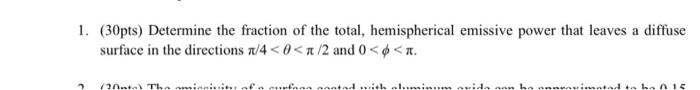 Solved 1. (30pts) Determine the fraction of the total, | Chegg.com
