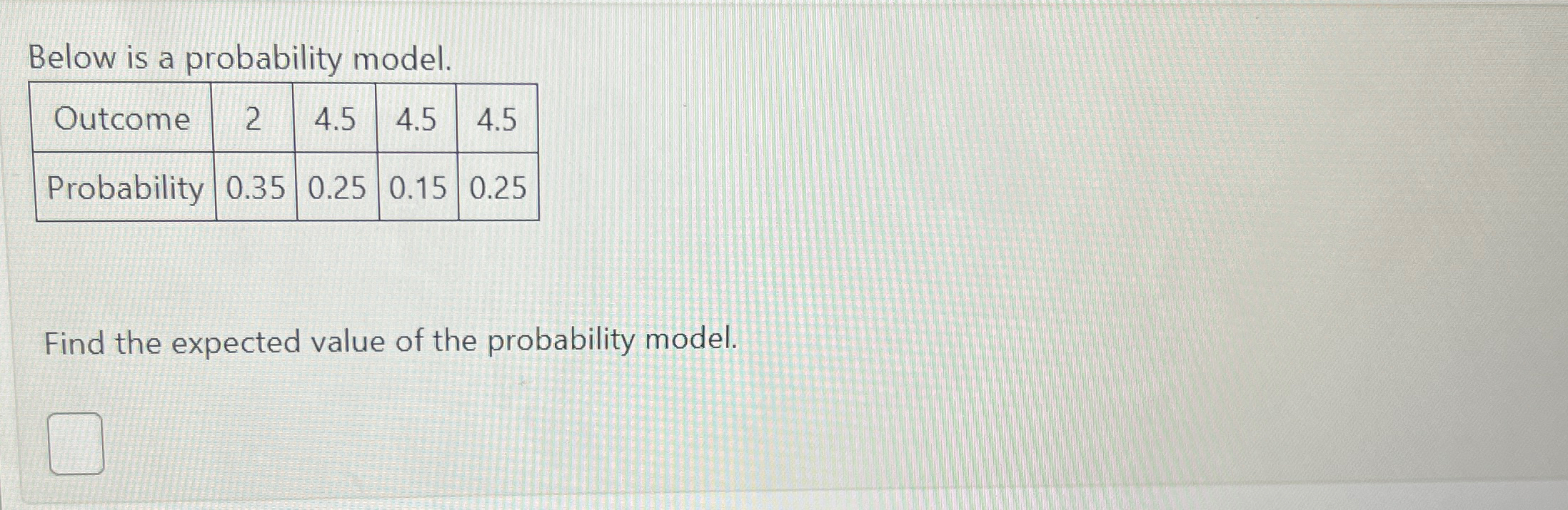 Solved Below is a probability | Chegg.com