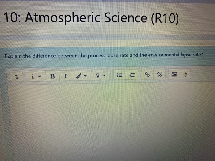 Solved 10: Atmospheric Science (R10) Explain the difference | Chegg.com