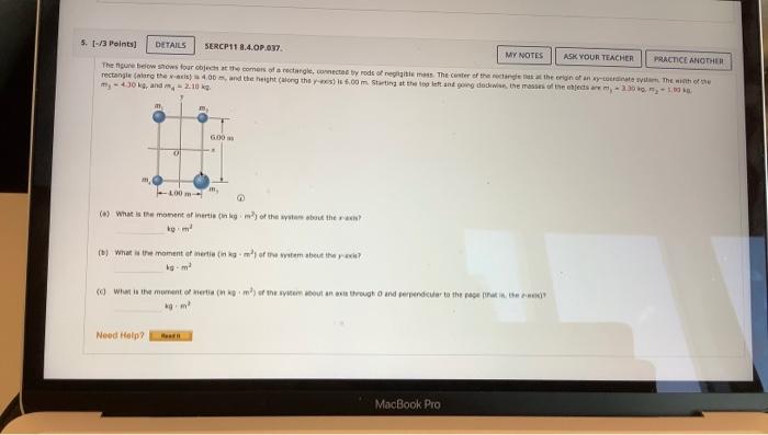 Solved 5. [-/3 Points] DCTAILS SERCP11 8.4.OP.097. m3=4.30 | Chegg.com