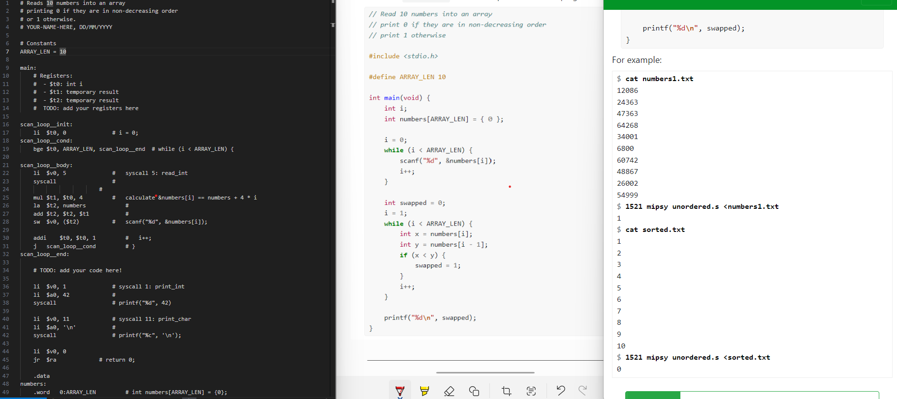 Solved Add code to unordered.s in MIPS. Question attached in | Chegg.com
