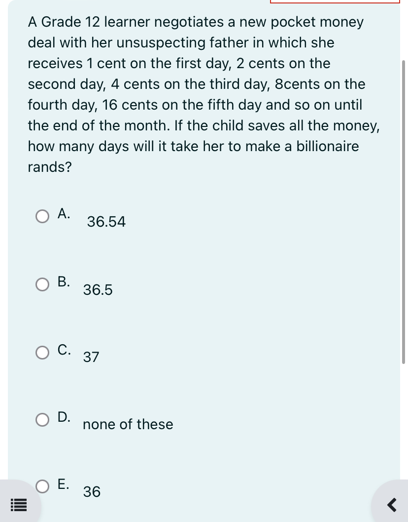 Solved A Grade 12 ﻿learner negotiates a new pocket moneydeal | Chegg.com