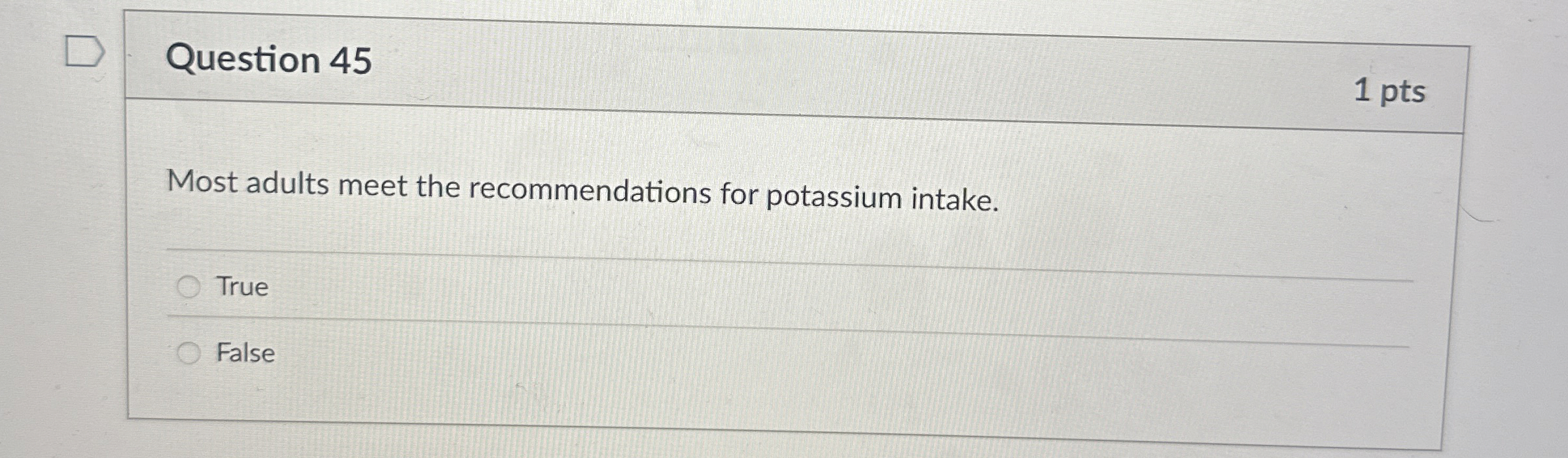 Solved Question 451 ﻿ptsMost adults meet the recommendations | Chegg.com