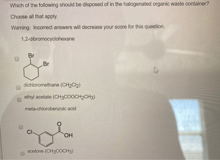 Solved Which of the following should be disposed of in the | Chegg.com