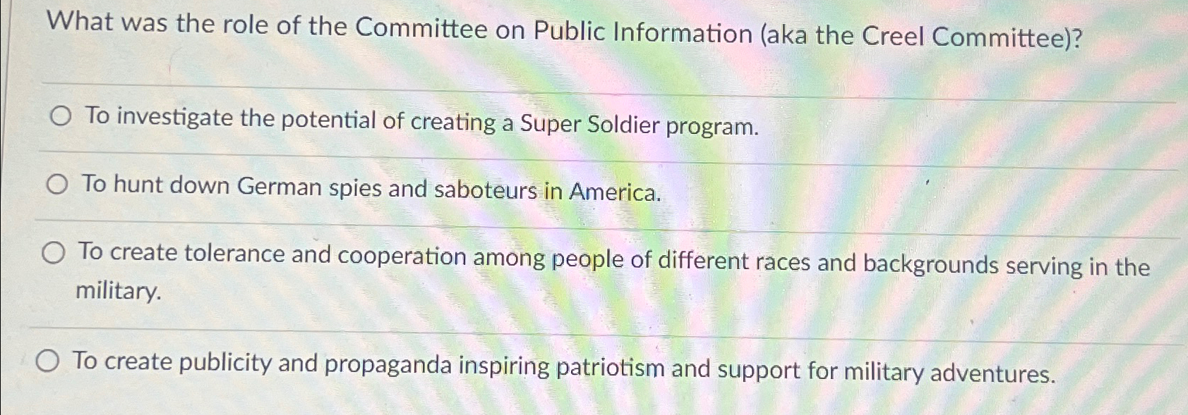 Solved What was the role of the Committee on Public | Chegg.com