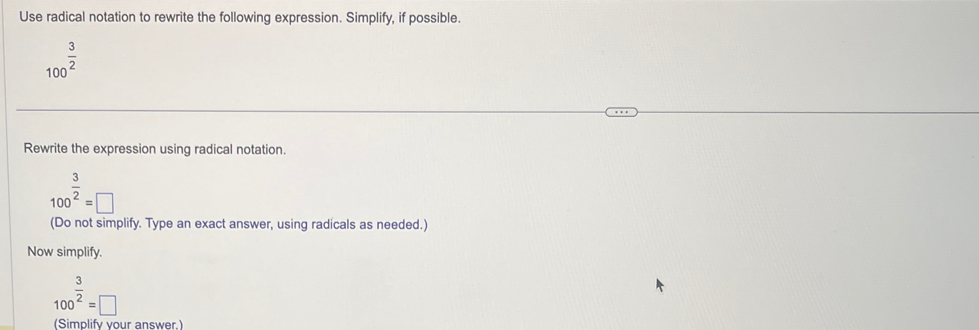 Solved Use radical notation to rewrite the following | Chegg.com