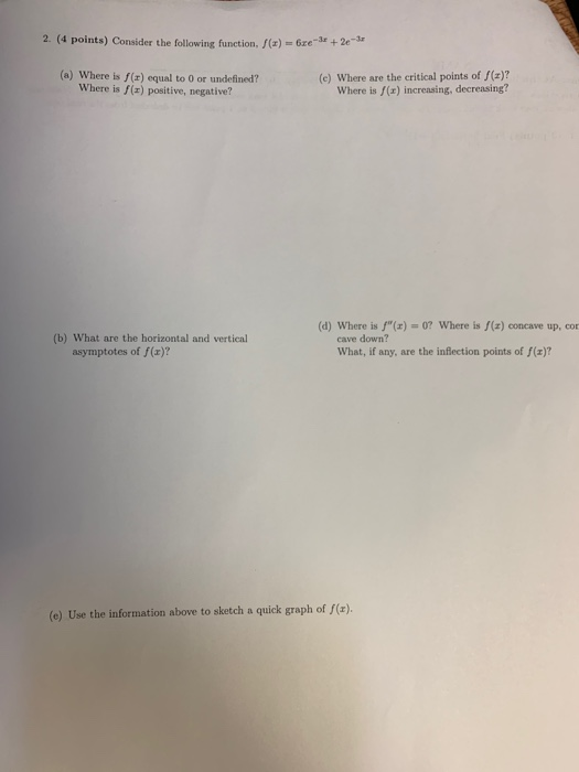 Solved 2. (4 points) Consider the following function, (q) = | Chegg.com