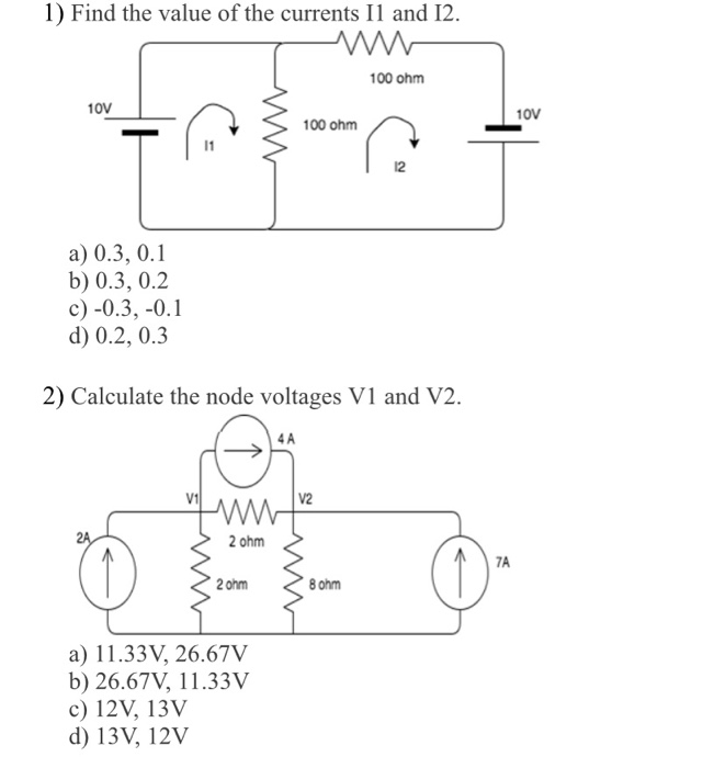 Solved 1.Find the value of the I1 & I22.Calulate the node | Chegg.com Solved 1.Find the value of the I1 & I22.Calulate the node | Chegg.com