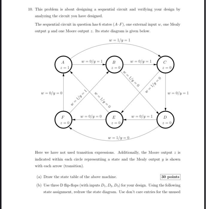 Solved 10. This problem is about designing a sequential | Chegg.com