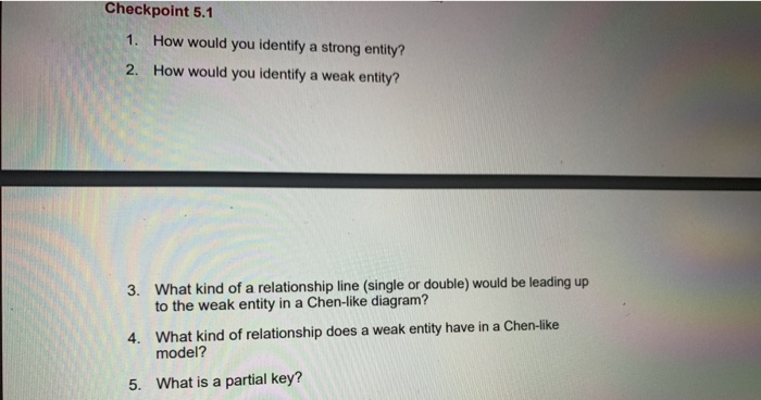 Solved Checkpoint 4.3 book: Database Design Using Entity | Chegg.com