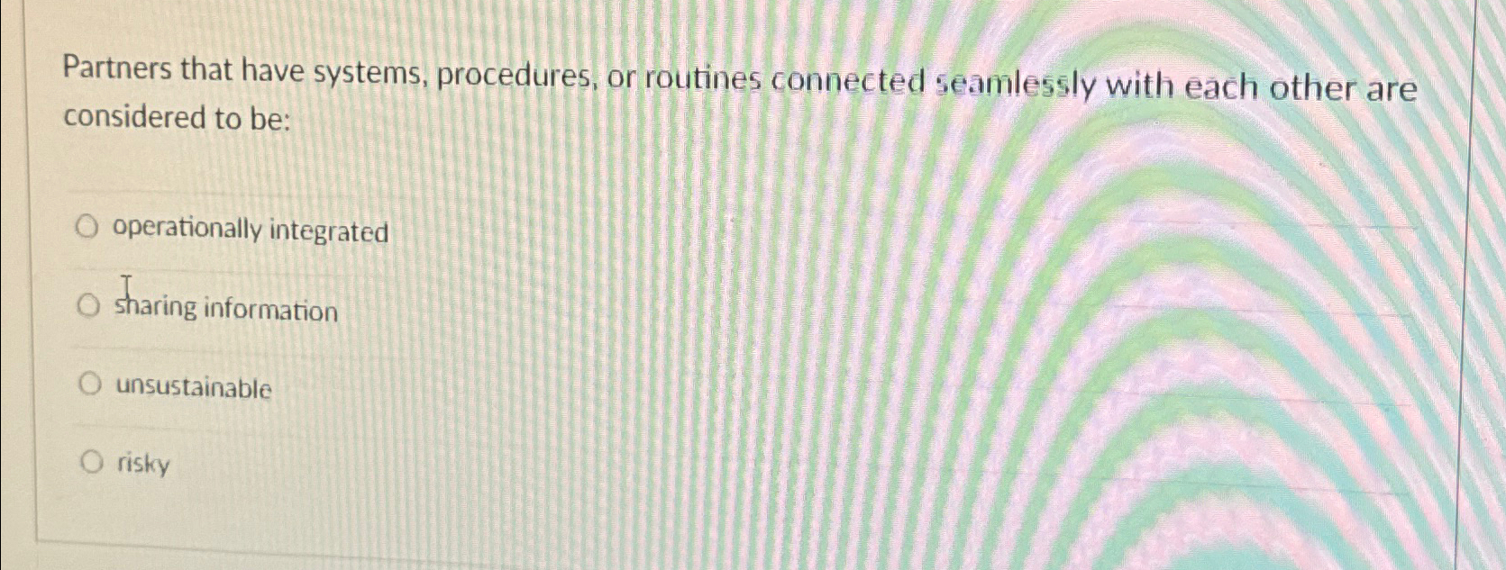 Solved Partners that have systems, procedures, or routines | Chegg.com