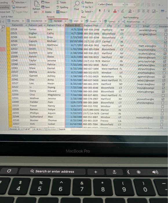 Solved I have provided Patient table and Visit table. Please | Chegg.com
