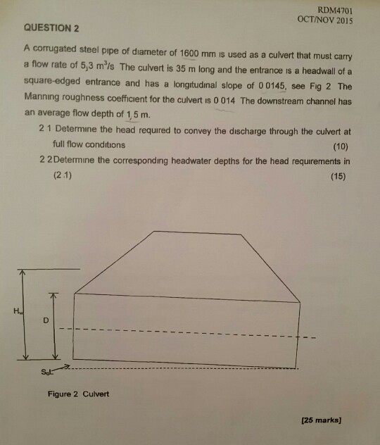 Solved RDM4701 OCT/NOV 2015 QUESTION 2 A corrugated steel | Chegg.com