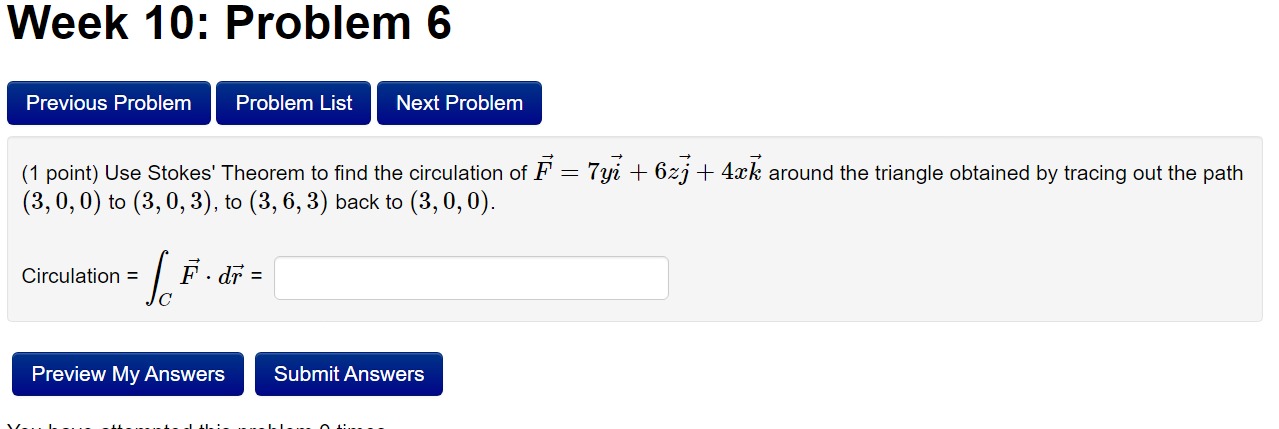 Solved (1 ﻿point) ﻿Use Stokes' theorem to evaluate | Chegg.com