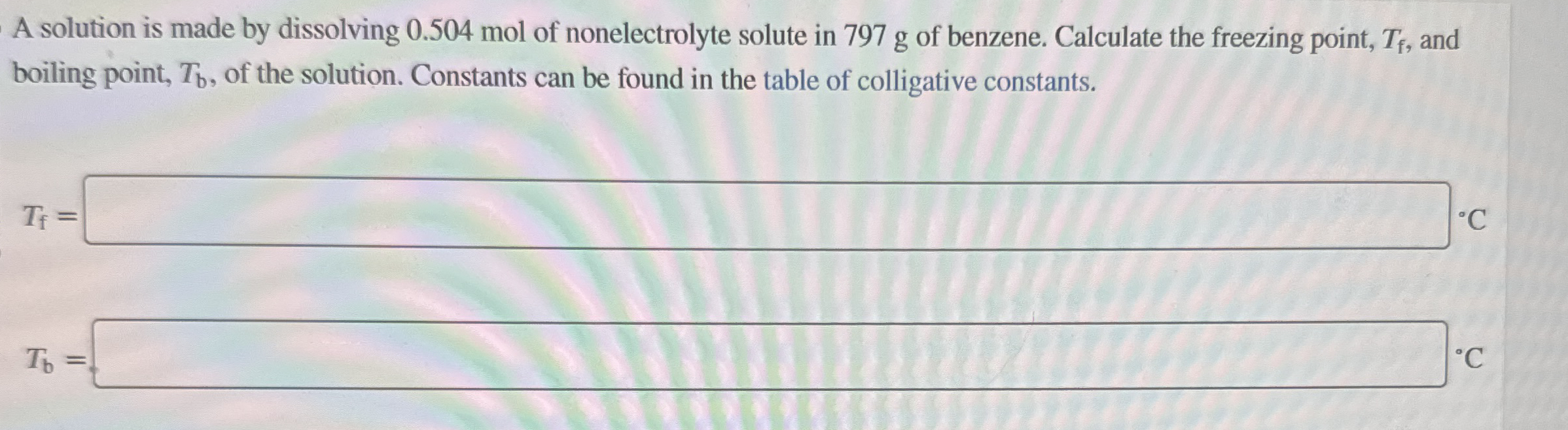 Solved A solution is made by dissolving 0.504 ﻿mol of | Chegg.com