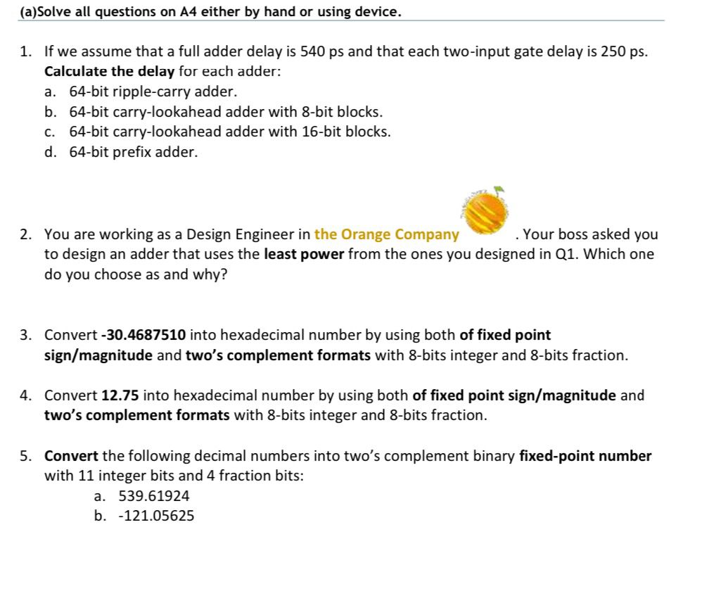 Solved (a)Solve all questions on A4 ﻿either by hand or using | Chegg.com