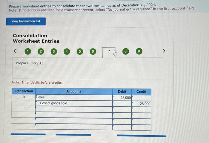 Solved Prepare worksheet entries to consolidate these two | Chegg.com