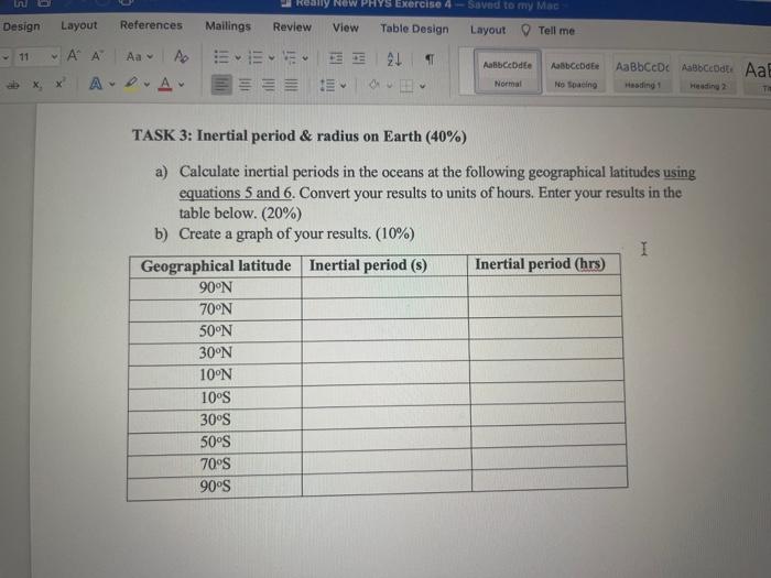 Solved TASK 2: Inertial period \& radius for tank | Chegg.com Solved TASK 2: Inertial period \& radius for tank | Chegg.com