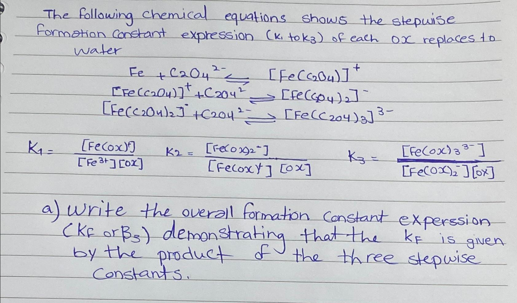 Solved The following chemical equations shows the stepuise | Chegg.com