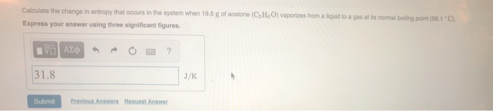 Solved Part A Calculate the change in entropy that occurs in | Chegg.com