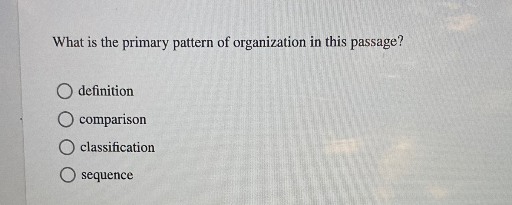 Solved What is the primary pattern of organization in this | Chegg.com