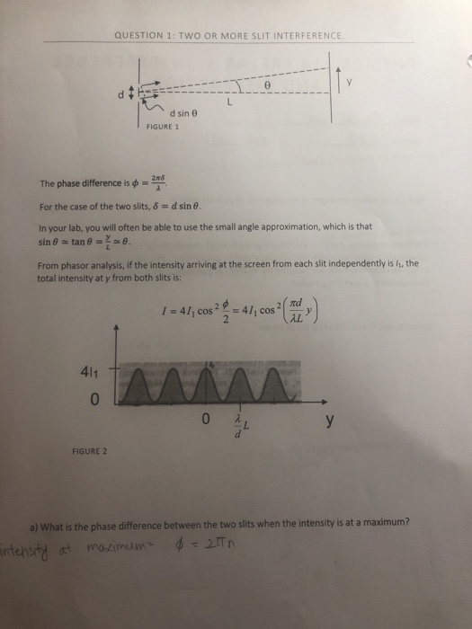 Solved Two or more slit interference questionI dont know how | Chegg.com