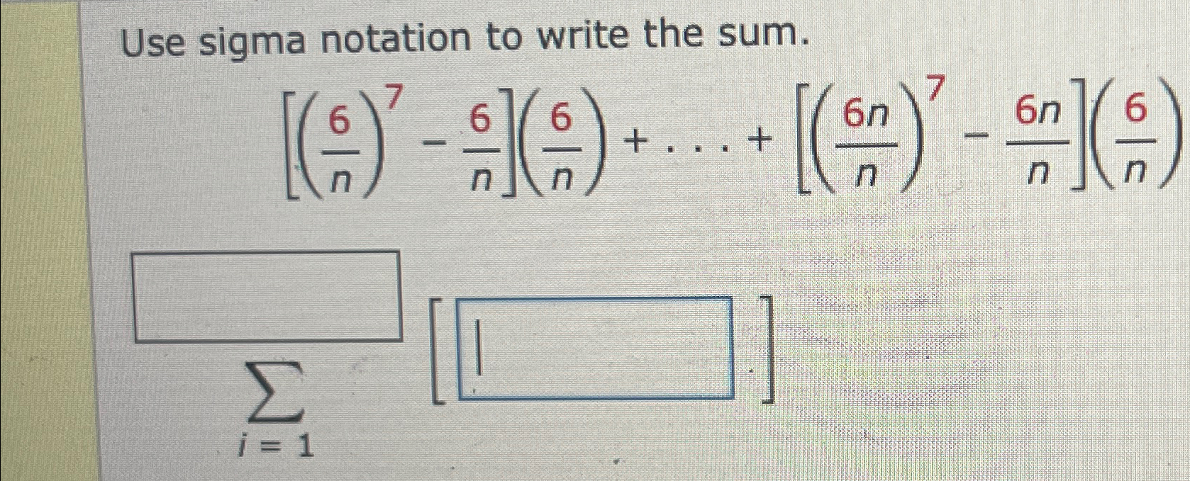 Solved Use sigma notation to write the | Chegg.com