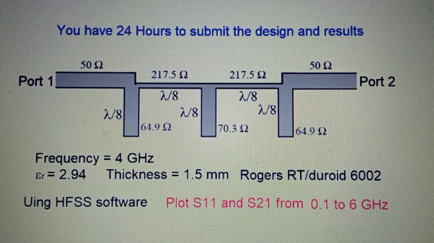 You have 24 Hours to submit the design and results | Chegg.com