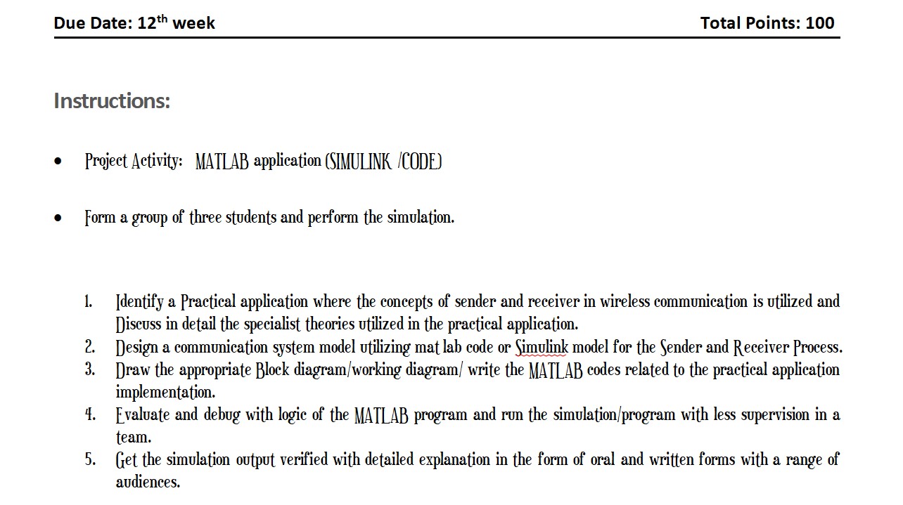 Solved Instructions:Project Activity: MATLAB application | Chegg.com