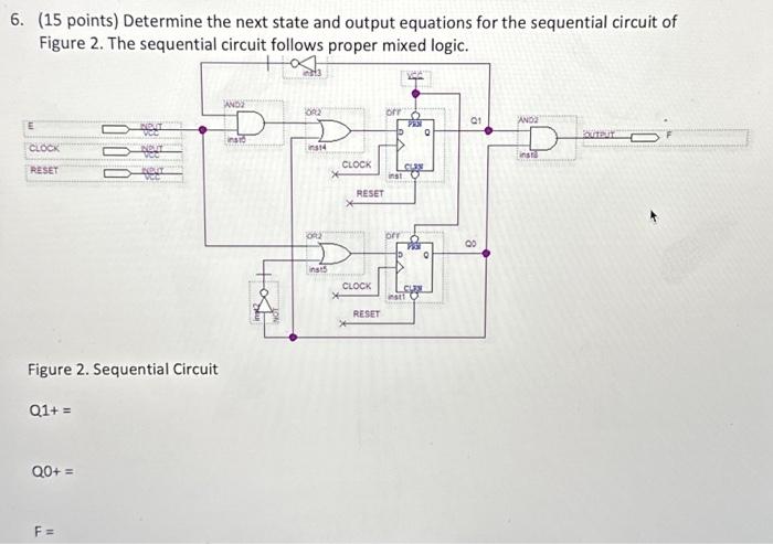 Solved 6. (15 points) Determine the next state and output | Chegg.com