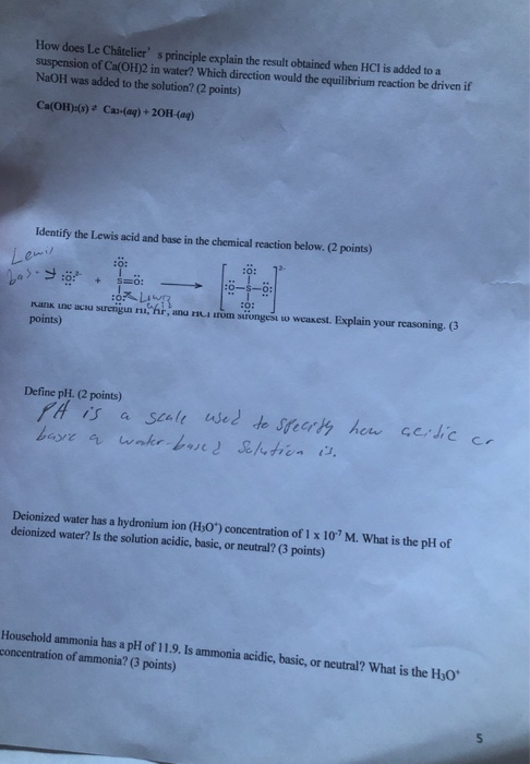 Solved How does Le Chatelier principle explain the result | Chegg.com