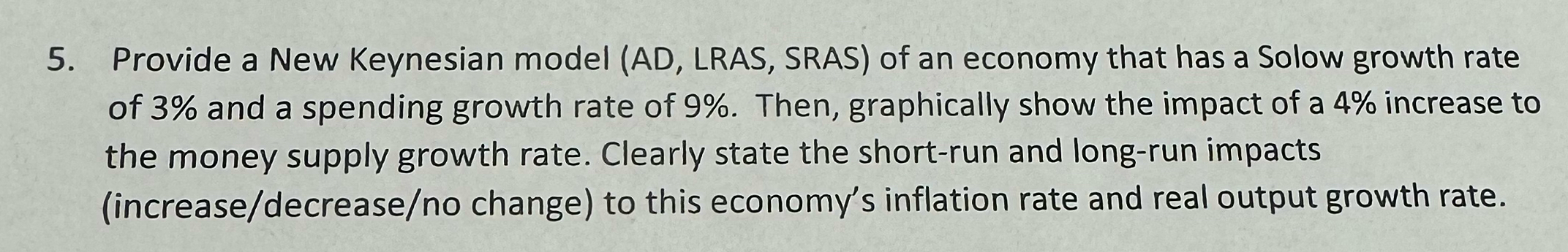 Solved Provide a New Keynesian model (AD, ﻿LRAS, SRAS) ﻿of | Chegg.com